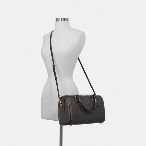 Coach | Bags | Coach F3383 Large Bennett Satchel Brown Black | Poshmark